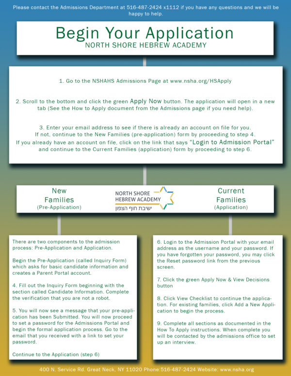 How To Apply Flyer New Logo | North Shore Hebrew AcademyNorth Shore ...